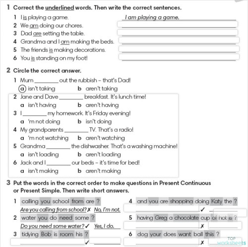 Go getter 3 unit 1.2 Grammar Photocopiables. Interactive worksheet ...