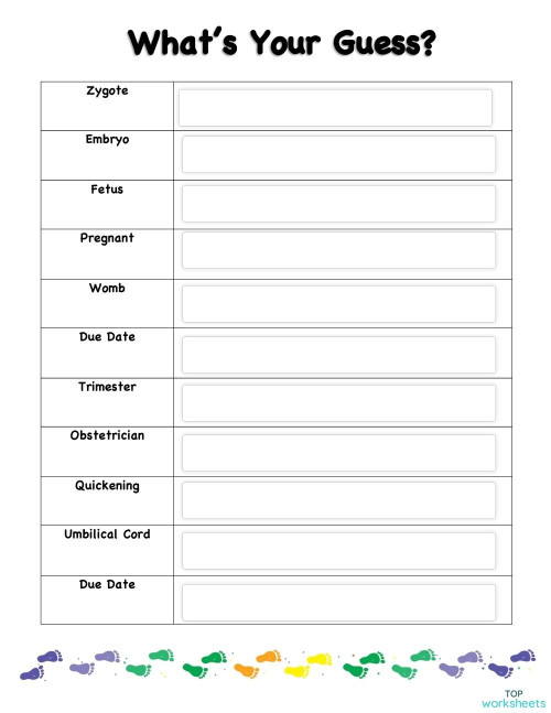 Pregnancy Stuff. Interactive worksheet | TopWorksheets