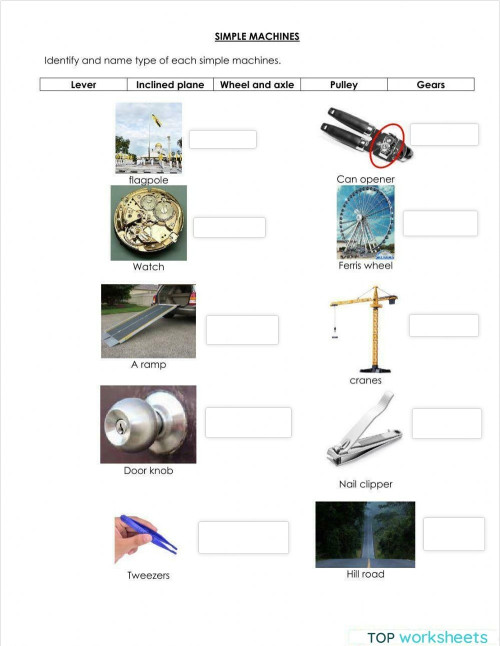 Simple Machines. Interactive worksheet | TopWorksheets