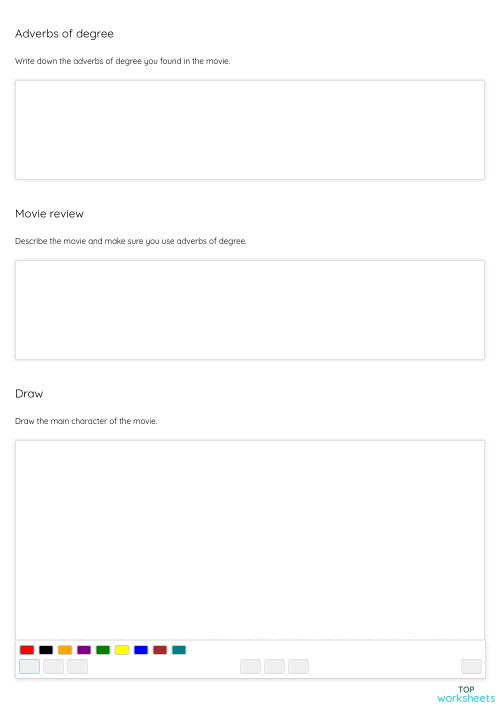 Movie worksheet. Interactive worksheet | TopWorksheets