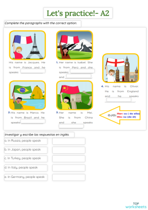 Let's practice!- A2. Ficha interactiva | TopWorksheets