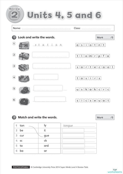 Review 2 - units 4, 5 and 6. Interactive worksheet | TopWorksheets