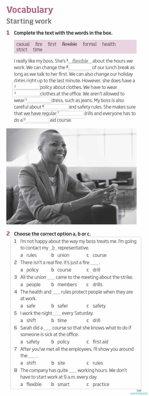 Starting work. Interactive worksheet | TopWorksheets