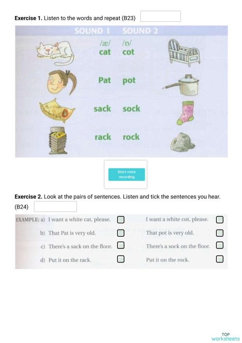 Day 9 - /ɒ/ & /ɔːː/ sounds. Interactive worksheet | TopWorksheets
