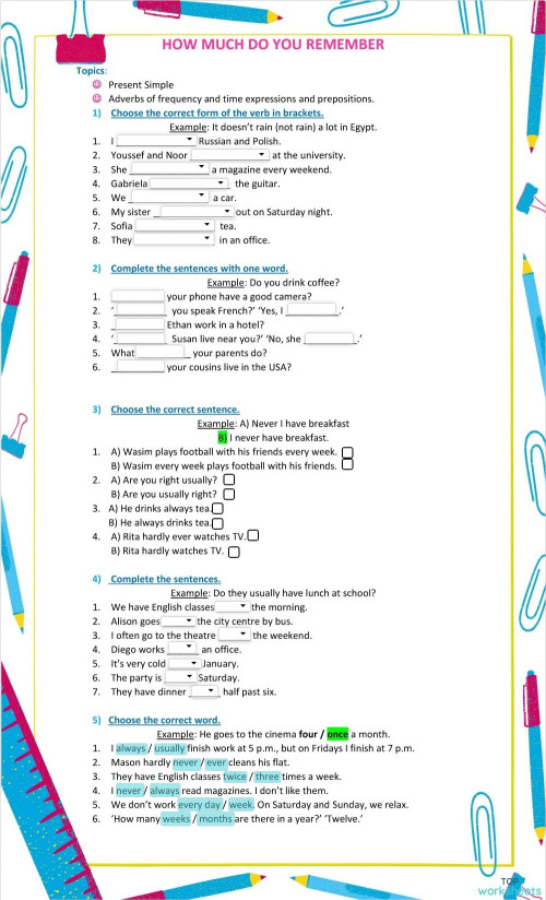 How much do you remember? part 2. Interactive worksheet | TopWorksheets