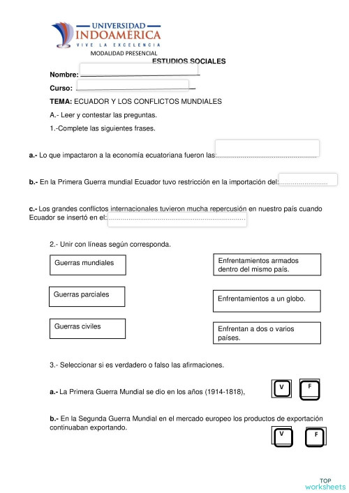 ESTUDIOS SOCIALES. Ficha interactiva | TopWorksheets