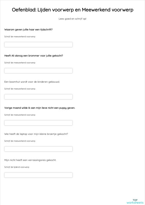 Nederlands: interactive worksheets and online exercises | TopWorksheets