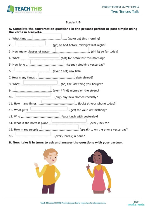 Present perfect or present simple. Interactive worksheet | TopWorksheets