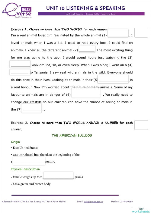 Listening comprehension: interactive worksheets and online exercises ...