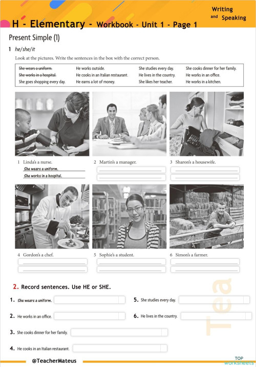 2 - Elementary Workbook - Unit 2 - Page 1 - Writing - TM0321 ...