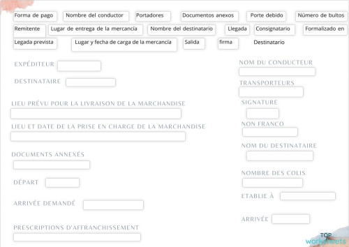 CMR_Français. Fiche interactive | TopWorksheets