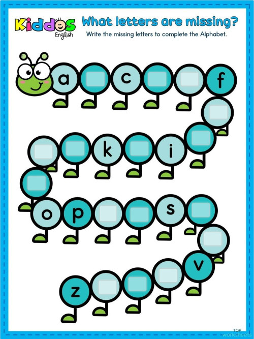 Missing Letters (Alphabet). Interactive worksheet | TopWorksheets
