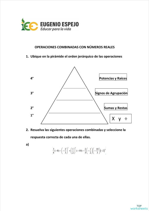 Números racionales: fichas interactivas y ejercicios online | TopWorksheets