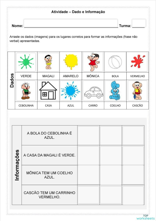 Dados e Informações (Copiado). Ficha interativa | TopWorksheets