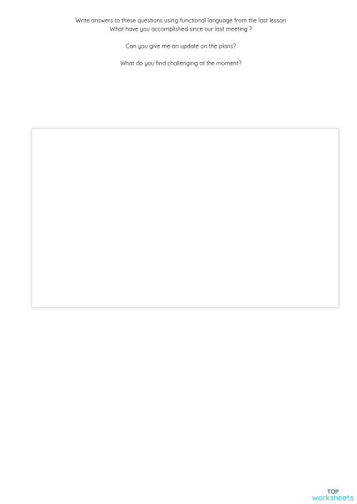 daily meetings questions. Interactive worksheet | TopWorksheets