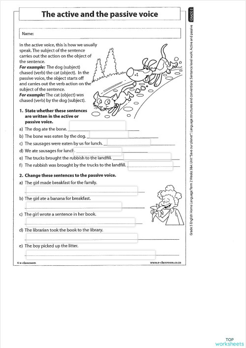 Active and passive voice. Interactive worksheet | TopWorksheets