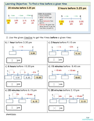 FINDING TIME USING TIMELINE (PART2). Interactive worksheet | TopWorksheets