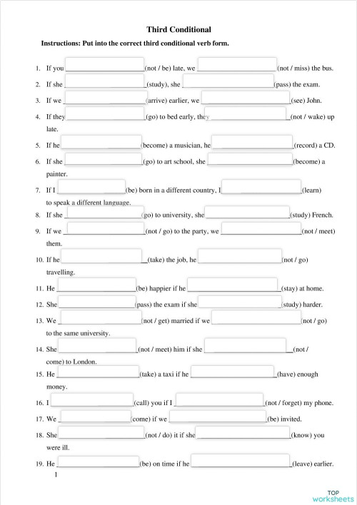 Zero and First conditionals. Interactive worksheet | TopWorksheets