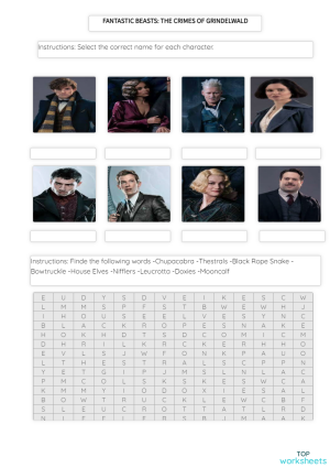 FANTASTIC BEASTS MOVIE. Ficha interactiva | TopWorksheets