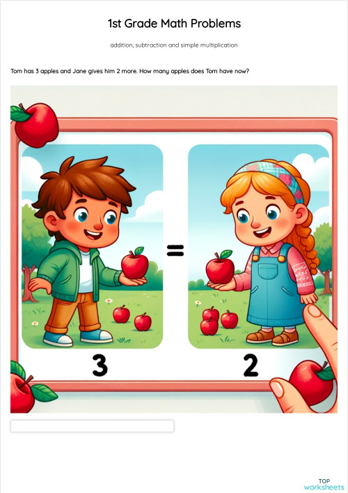 1st Grade Math Problems. Interactive worksheet | TopWorksheets