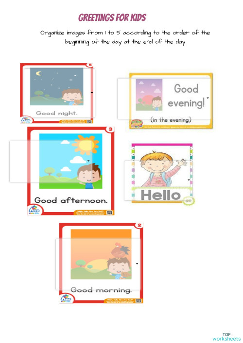 greetings and farewells kids. Interactive worksheet | TopWorksheets