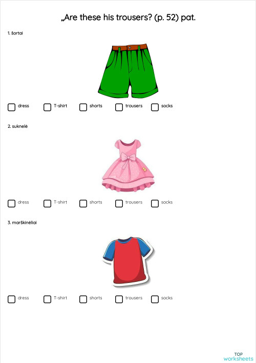 ,,Are these his trousers? (p. 52) pat.. Interactive worksheet ...