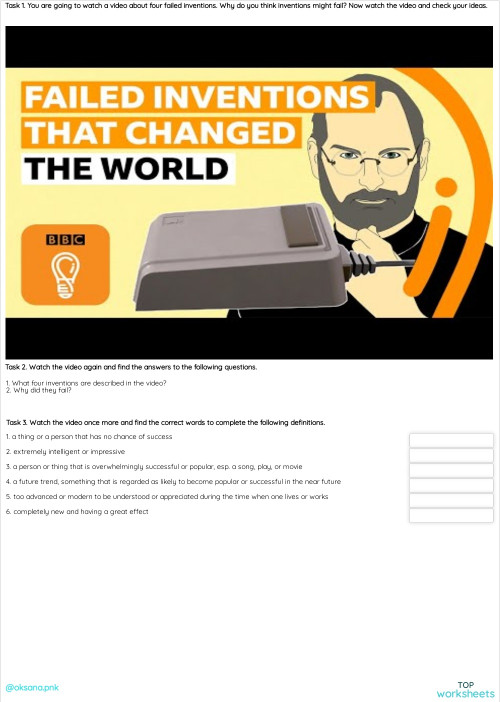 Lesson 26: Inventions (Pre-class). Interactive worksheet | TopWorksheets