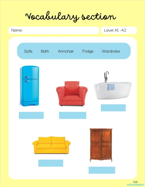 Vocabulary section. Interactive worksheet | TopWorksheets