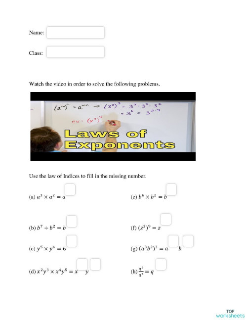 Math: interactive worksheets and online exercises | TopWorksheets