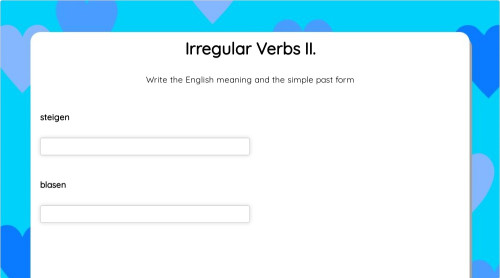 Irregular Verbs II.. Interactive worksheet | TopWorksheets