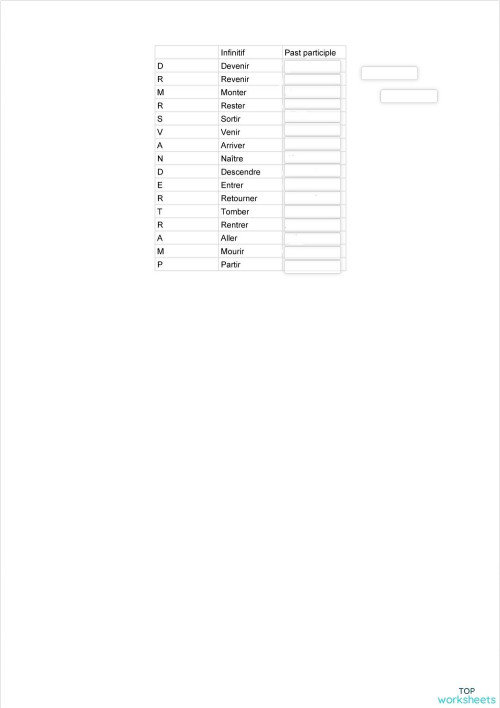 French: interactive worksheets and online exercises | TopWorksheets