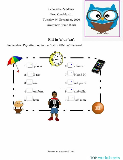 Grammar Homework 3.11.20. Interactive worksheet | TopWorksheets