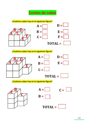 Conteo de cubos. Ficha interactiva | TopWorksheets