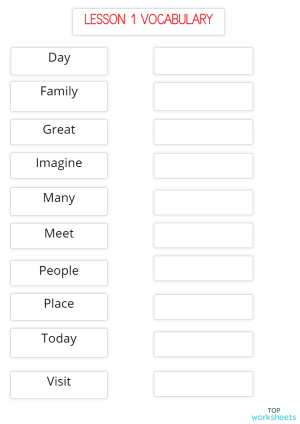 Vocabulary Lesson 1. Interactive worksheet | TopWorksheets
