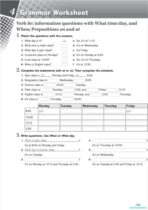 4 grammar worksheet. Interactive worksheet | TopWorksheets