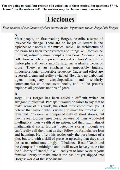 Test 2 CAE Practice Tests PAPER 1 - READING AND USE OF ENGLISH PART 6 ...