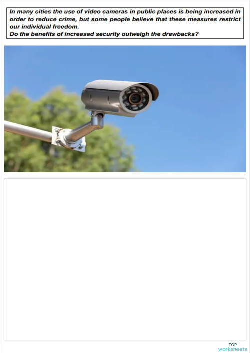 ESSAY 50 – CCTV (ADVANCED). Interactive worksheet | TopWorksheets