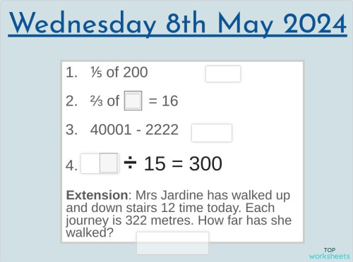 5 A Day Wednesday 8th May vii. Interactive worksheet | TopWorksheets
