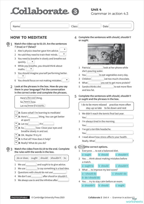 Collaborate 3 - Grammar In Action 4.2. Interactive worksheet ...