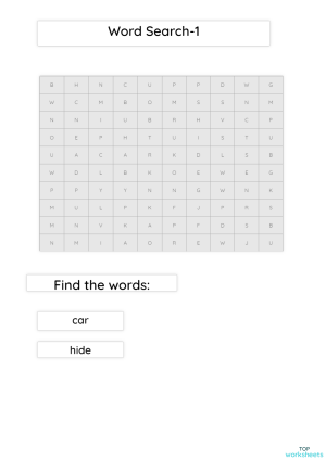 word search. Interactive worksheet | TopWorksheets