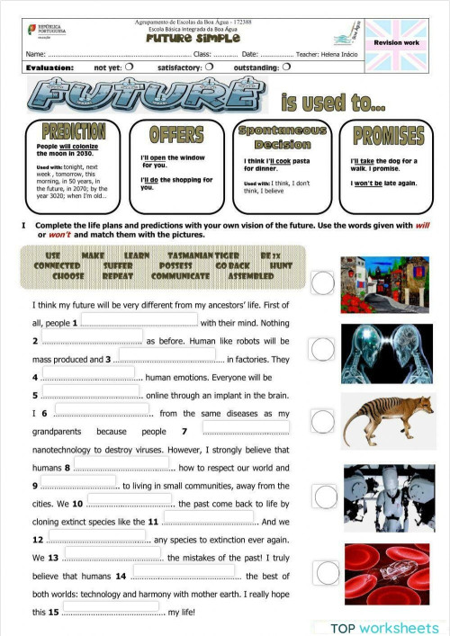 Future simple. Interactive worksheet | TopWorksheets