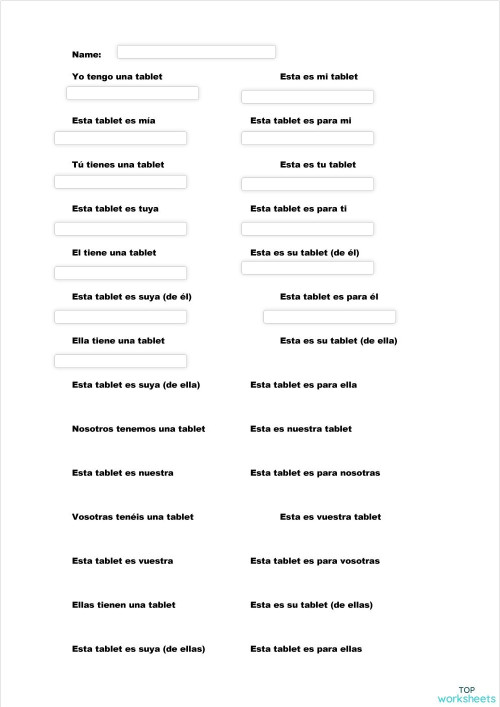 This is my tablet. Interactive worksheet | TopWorksheets