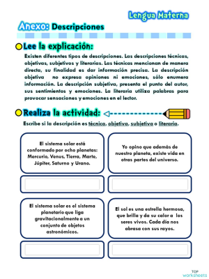 Adjetivos: fichas interactivas y ejercicios online | TopWorksheets