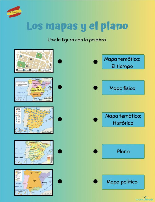 Los mapas y el plano. Ficha interactiva | TopWorksheets