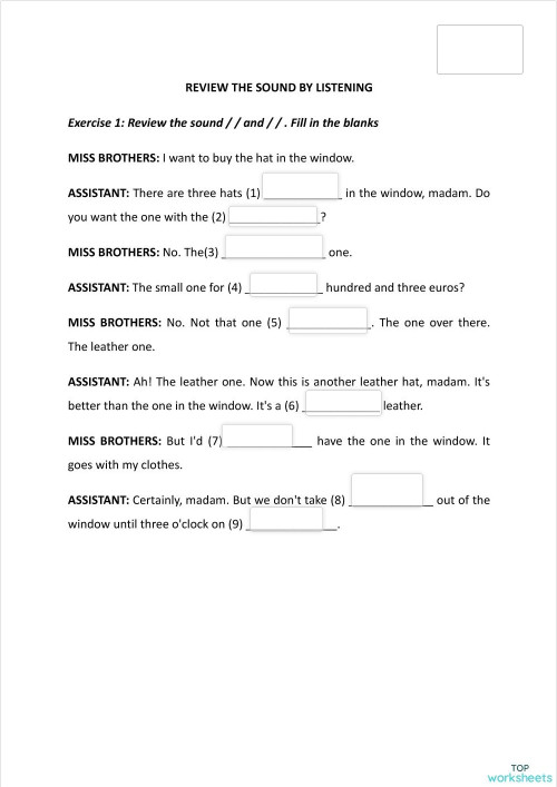 REVIEW THE SOUND BY LISTENING. Interactive worksheet | TopWorksheets