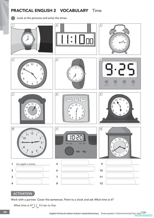 The time elem. Interactive worksheet | TopWorksheets