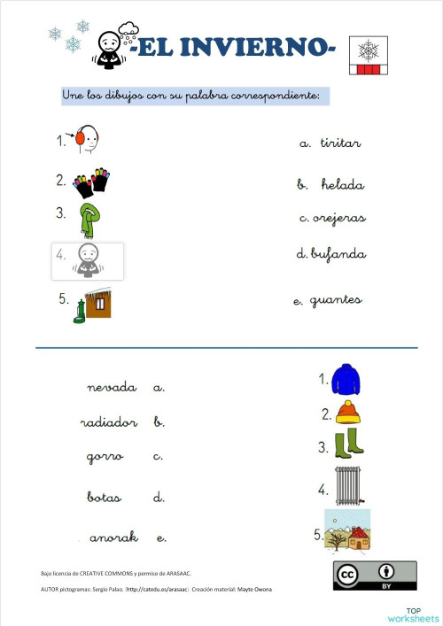 El Invierno. Ficha interactiva | TopWorksheets