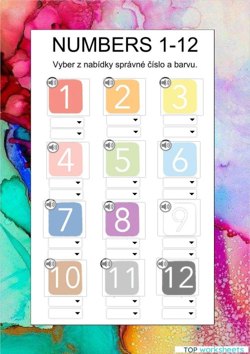 Numbers 1-12. Interactive worksheet | TopWorksheets