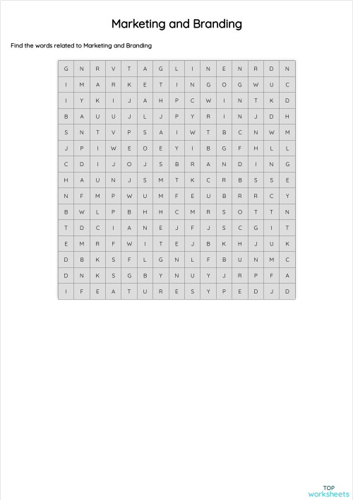 Marketing and Branding. Interactive worksheet | TopWorksheets