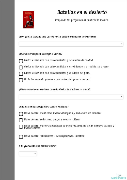 Batallas en el desierto. Ficha interactiva | TopWorksheets